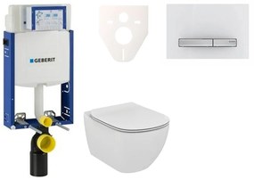 Cenově zvýhodněný závěsný WC set Geberit k zazdění + WC Ideal Standard Tesi 110.302.00.5NE8