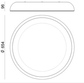Stilnovo 8535 Reflexio_S, bílo-hnědé stropní svítidlo se skrytým zdrojem světla, 48W LED stmívatelné 3000K, prům. 65cm