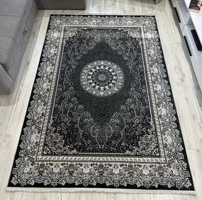 HU Šedý orientální koberec King29033-Antracite Rozměr: 80x150 cm