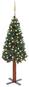 Úzký vánoční stromek s LED a sadou koulí zelený 150 cm,  3077812 HangarStore.cz
