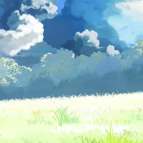 Malvis ® Anime tapeta Letní krajina Vel. (šířka x výška): 432 x 290 cm