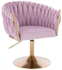 LuxuryForm DESIGN Otočná židle NORDEN VELUR na zlatém talíři - levandule