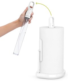 Simplehuman Zásobník papírových utěrek + pumpička na čistící přípravek Simplehuman, bílá ocel
