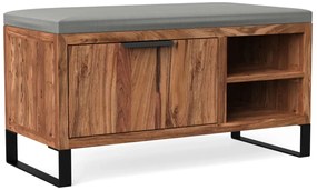 furniture-nabytek.cz - Masivní lavice Sidora z akáciového dřeva, lakovaná, hnědá – 90×41×44 cm
