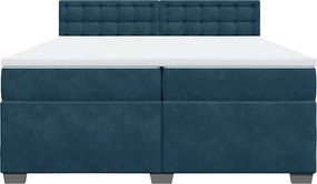 Box spring postel s matrací modrá 200 x 200 cm samet 3286418