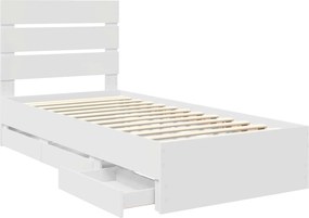 Rám postele se zásuvkou Bílá 75 x 190 cm Inženýrské dřevo 3411868