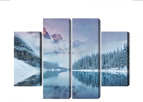 Vícedílný obraz Kanadské Jezero Moraine Na Zimní Den Nedostatek Nedostatek Přírodní plátno 200x150