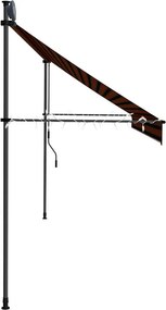 Ručně zatahovací markýza s LED světlem 400 cm oranžovo-hnědá 145882