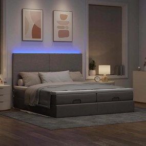 Osmanský rám postele s matracíes taupe 200x200cm textil 3314531