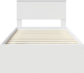 Rám postele s čelo Bílá 100 x 200 cm Masivní borové dřevo 3410636