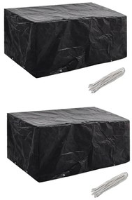 Plachty na zahradní nábytek 2 ks polyratan 8 oček 180 x 140 cm 279122