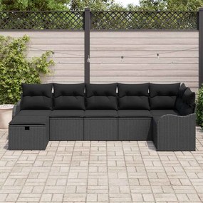 Set pohovek 7 ks 7-Počet míst Černá polyratan 3359002