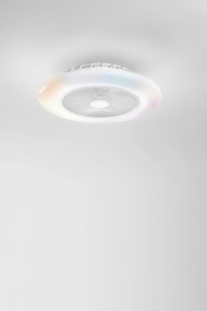 FAN LED-PONENTE-PRO Stropní ventilátorové LED svítidlo Ponente Pro 46 W, 5500 lm, CCT RGBW, stmívatelné, RF ovladač, 15 x 55 cm - FANEUROPE
