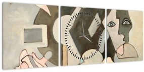 Obraz - Kubismus (s hodinami) (90x30 cm)
