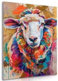 Obraz ovce s imitací malby