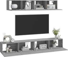 4dílný set TV skříněk šedý sonoma kompozitní dřevo 3114540