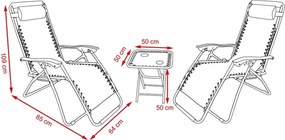 3 dílný set relaxačních křesel + stolku Atlantic