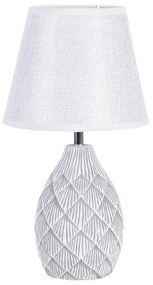 Stolní lampa bílá šedá 34 cm (Clayre &amp; Eef)