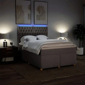 Box spring postel s matrací taupe 160x200 cm textil 3293642