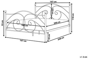 Manželská postel 160 cm DIROU (s roštem) (černá). 1007239