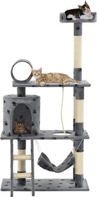 vidaXL Škrabadlo pro kočky se sisalovými sloupky 140 cm [170587] Barva: Béžová se vzorkem otisků tlapek