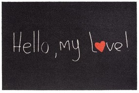 Vnitřní čistící vstupní rohož FLOMA Mondial Hello my love - 50 x 75 x 0,5 cm