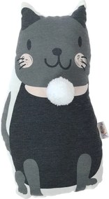 Dětský polštářek s příměsí bavlny Apolena Pillow Toy Black Cat, 17 x 34 cm