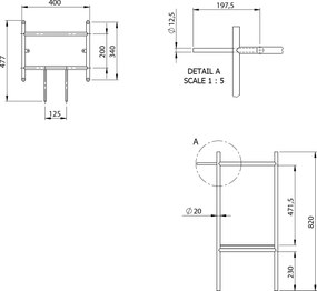 Sapho PUNO konstrukce pod umyvadlo 55 x 78 x 36 cm černá SKA570-2