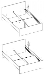 Tvilum Postel Simplicity 209 140x200 bílý lesk