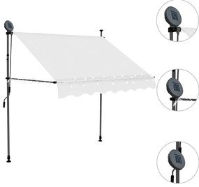 vidaXL Marketos Ručně zatahovací markýza s LED světlem 150 cm krémová