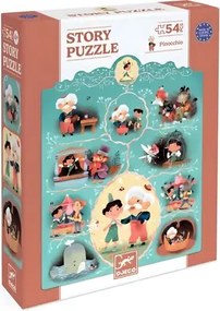 DJECO Puzzle s příběhem Pinokio / 54 dílků / 38x50 cm