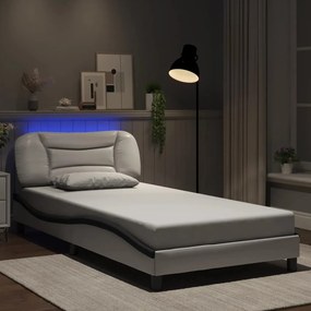 Rám postele s LED bez matrace Hvar bílý a černý 100x200 cm 3213919