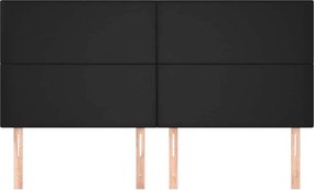 Čelo postele černé 200 x 5 x 118/128 cm umělá kůže 3116160