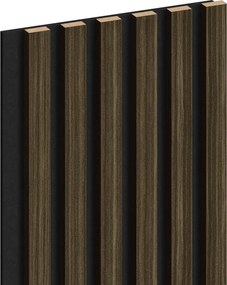 Mexen Lam-F, akustické stěnové lamely 275 × 30 cm, plstěný podklad 8 mm, technická dýha, eben královský, S105-275307-3015-020
