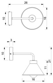 Nástěnná lampa DEMET 1xE27/60W/230V černá/zlatá