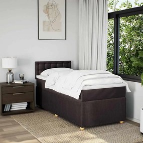 Box spring postel s matrací tmavě hnědá 90x200 cm textil 3287356