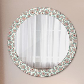 Kulaté dekorativní zrcadlo Boho vzor fi 70 cm