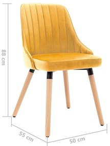 323059  Dining Chairs 2 pcs Yellow Velvet,  323059