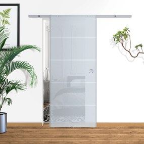 HOMCOM Skleněné posuvné dveře Posuvné dveře Skleněné dveře Pokojové dveře částečně satinované 775 / 900 / 1025 x 2050 mm | Aosom