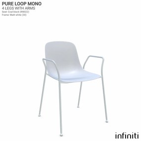 Židle Pure Loop Mono s opěradly Barva kovové konstrukce: Matt white 30, Barva sedáku a opěradla z recyklovaného plastu: white IS020