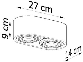 Šedé bodové svítidlo 27x14 cm Spattio - Sollux