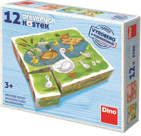 DINO DŘEVO Kubus Na farmě obrázkové kostky 12ks *DŘEVĚNÉ HRAČKY* dn641365
