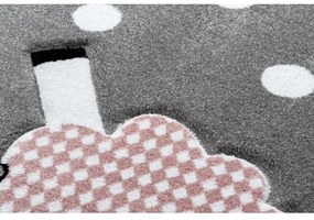 Dětský kusový koberec Ovečka šedý kruh 120cm