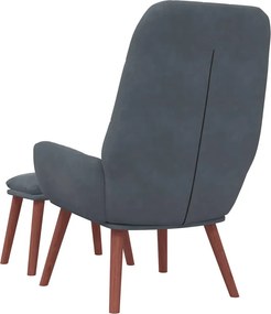 Relaxační křeslo s podnožkou tmavě šedé samet 3315139