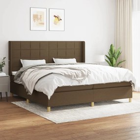 Box spring postel s matrací tmavě hnědá 200x200 cm textil 3132020