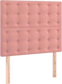 Box spring postel s matrací a LED růžová 80 x 200 cm samet 3136334