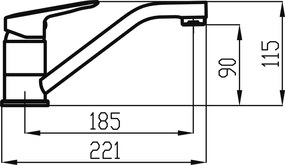 Novaservis Novaservis, Umyvadlová dřezová baterie Metalia 54 ECO, chrom, 54096-0E