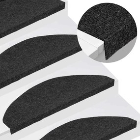 Samolepicí podložky na schody 30 ks černé 65x22,5x3,5 cm 3365907