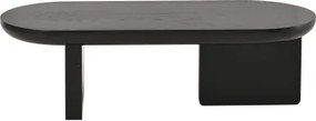 Aosom Moderní minimalistický konferenční stolek s oválnou deskou, dvě čtvercové nohy s protiskluzovými filcovými kluzáky, 119,7x49,8x35,5 cm, černá