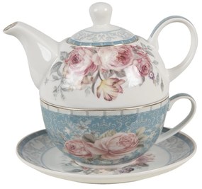 Porcelánový Tea for one Peony Rosé - 16*10*14 cm / 400 ml / 250 ml